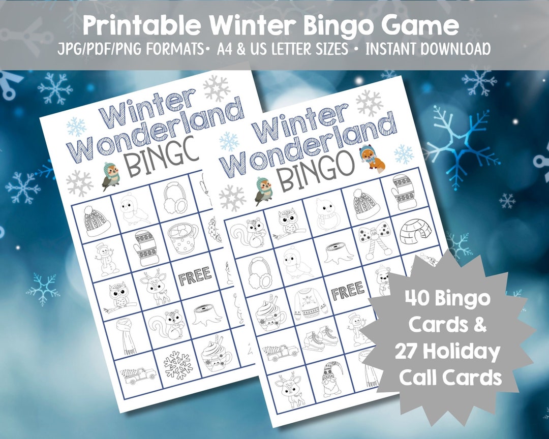 Winter Bingo Game | 40 Winter Themed Bingo Cards for Your Classroom ...