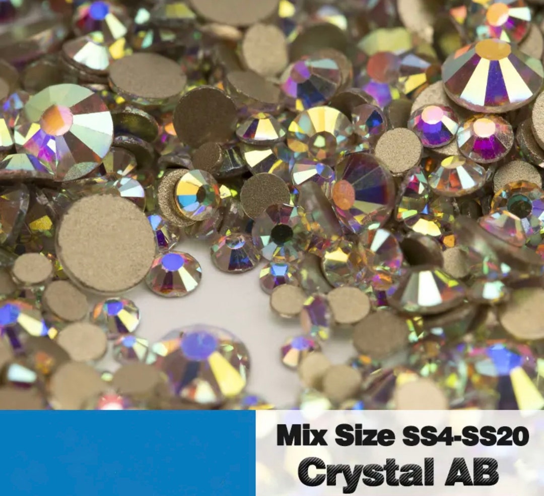 Crystal AB Flat Back Crystals Nail Art Diy Rhinestones Scrap Booking ...