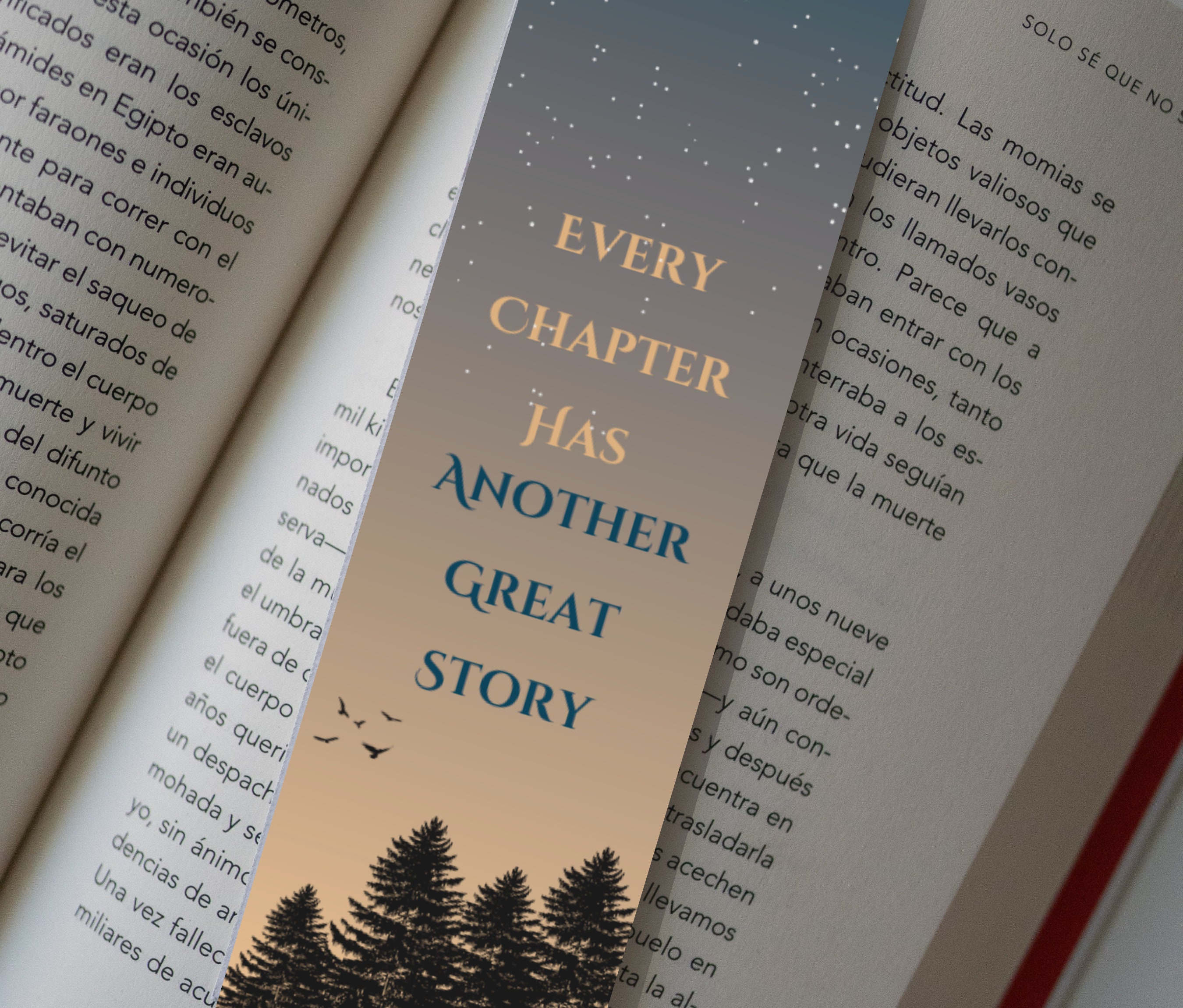 Printable Scenery Bookmark Quote Template Reading Tracker - Etsy