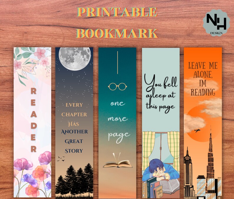 Printable Scenery Bookmark Quote Template Reading Tracker - Etsy