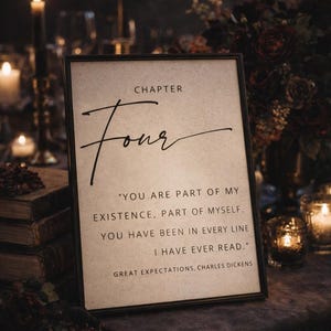 Literary Wedding Table Numbers – Custom Book Quotes (digital Download ...