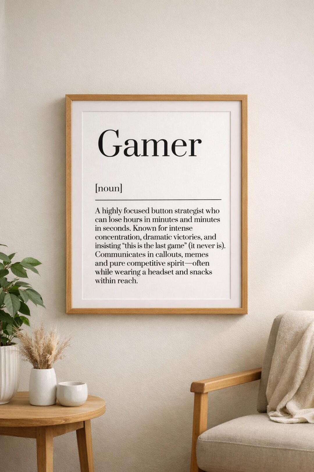 Gamer Definition Print, Digital Download - Etsy