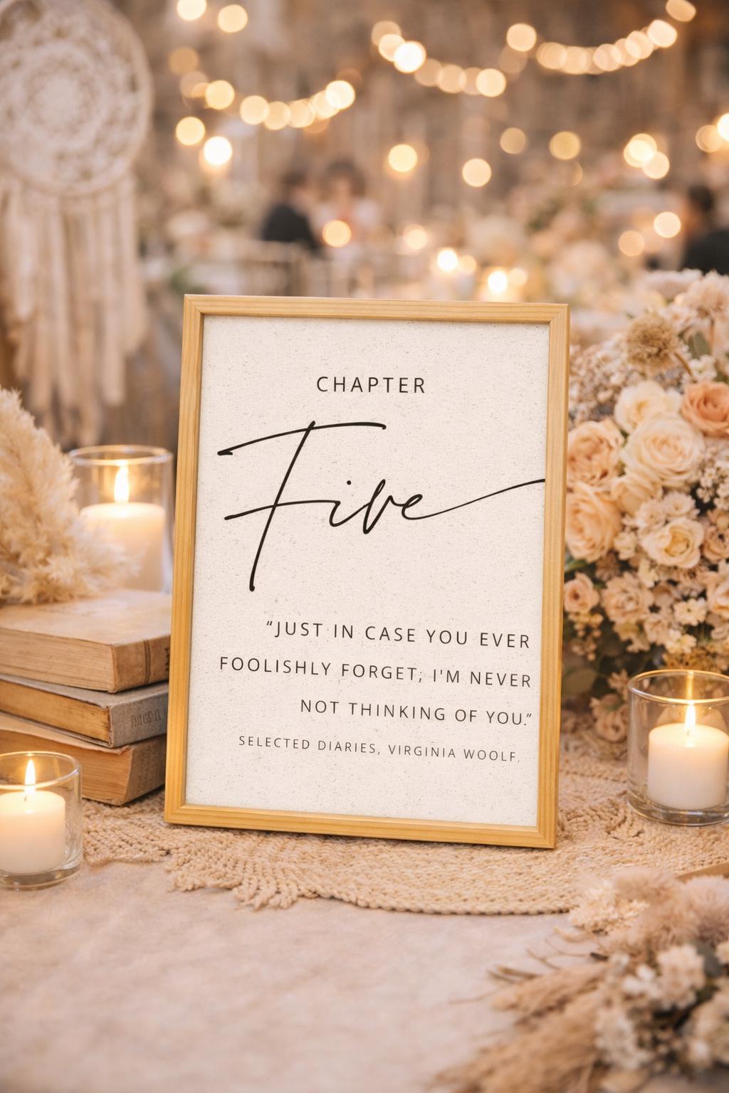 Literary Wedding Table Numbers – Custom Book Quotes (digital Download ...