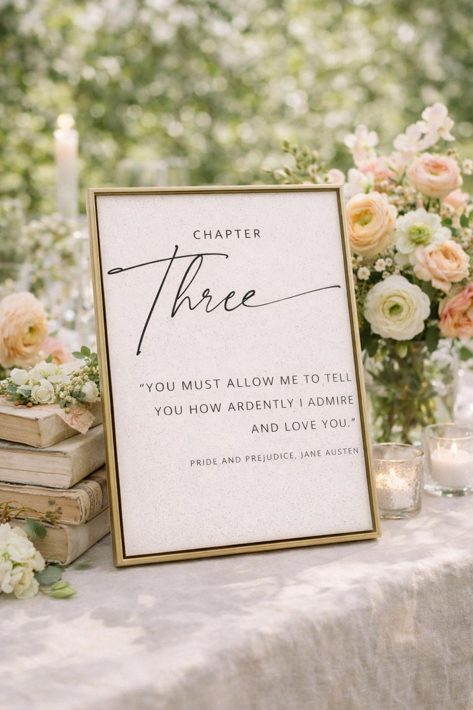 Literary Wedding Table Numbers – Custom Book Quotes (digital Download ...