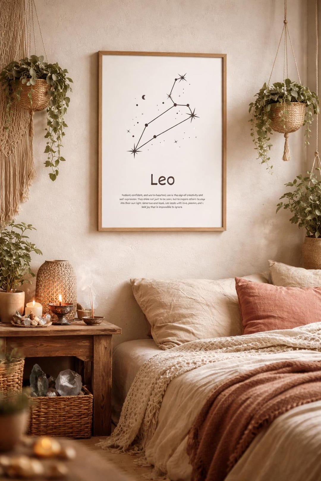 Leo Zodiac Constellation Art – Minimalist Star Sign Print (digital ...