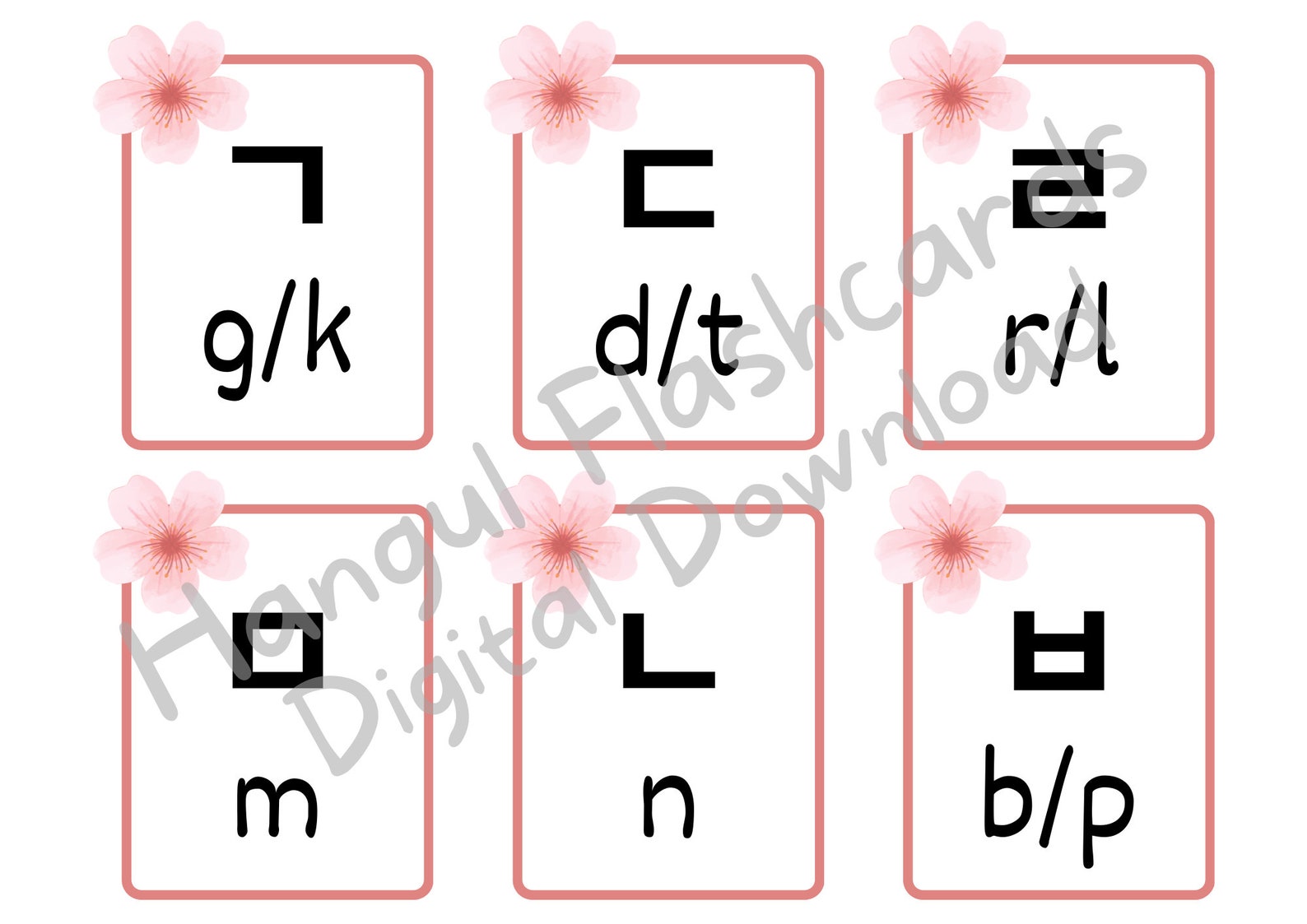 Korean Hangul Alphabet Flashcards - Learn Korean, Language, Korea ...