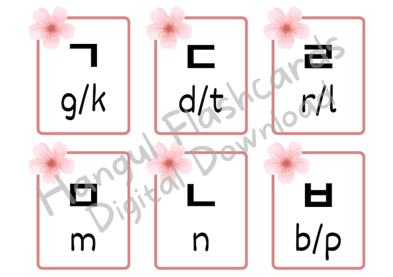 Korean Hangul Alphabet Flashcards - Learn Korean, Language, Korea ...