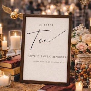 Literary Wedding Table Numbers – Custom Book Quotes (digital Download ...