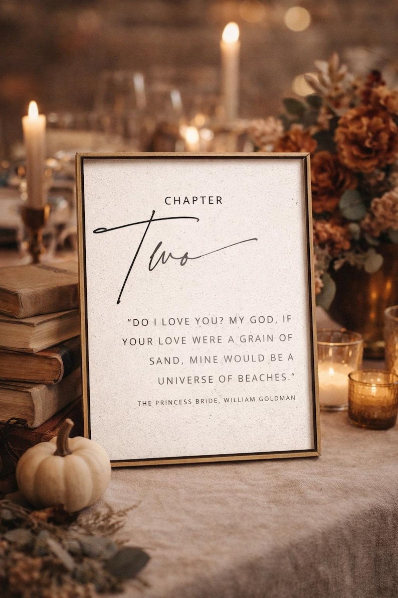 Literary Wedding Table Numbers – Custom Book Quotes (digital Download ...