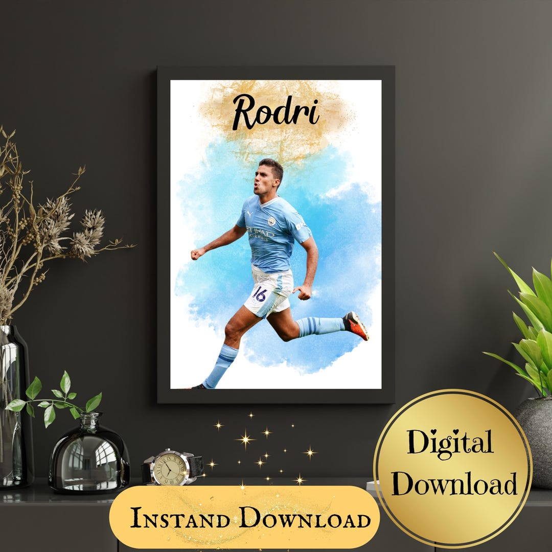 Rodri Wall Art, Rodri Wall Decor Manchester City Wall Art, Football ...