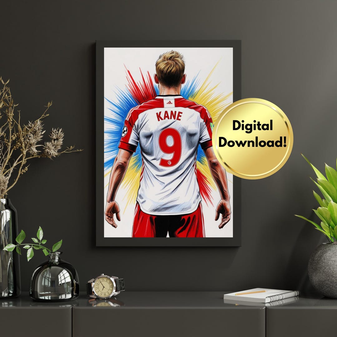 Harry Kane Poster, Harry Kane Wall Art, Harry Kane Print Bayern Munich ...