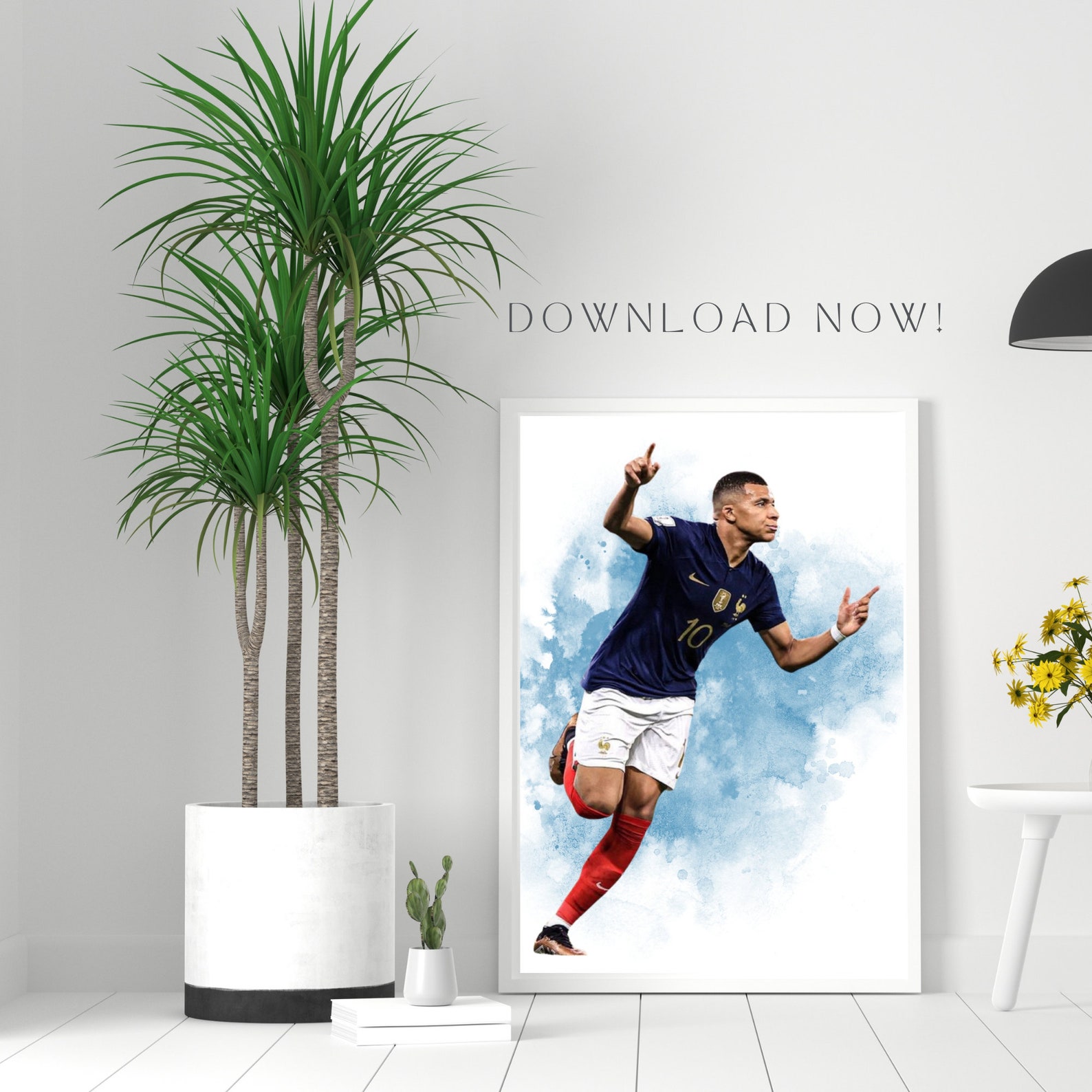 Kylian Mbappe Poster Print, Kylian Mbappe Wall Art Printable, Mbappe ...