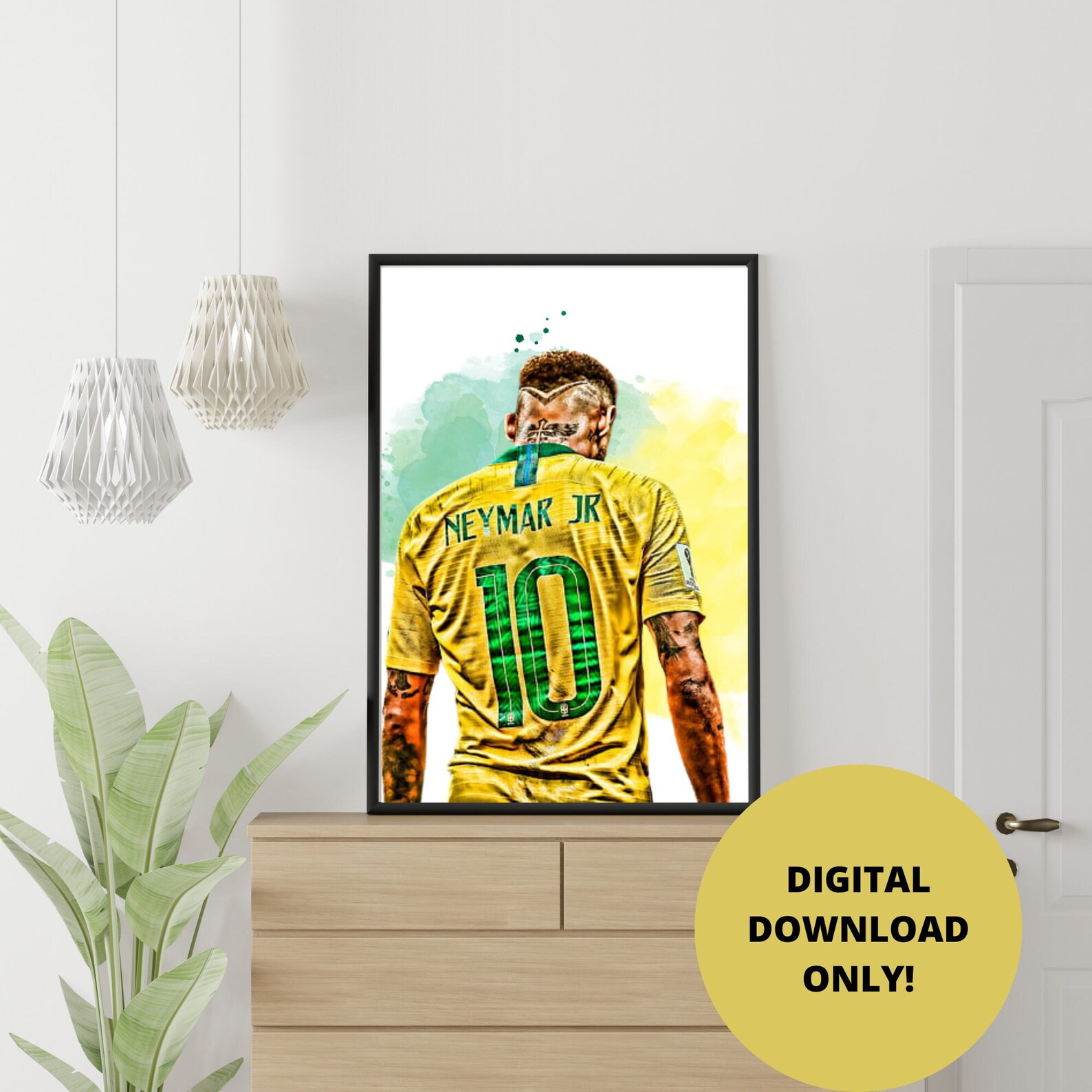 Neymar Wall Art Print Brazil Neymar Home Decor 2023 Football Gift for ...