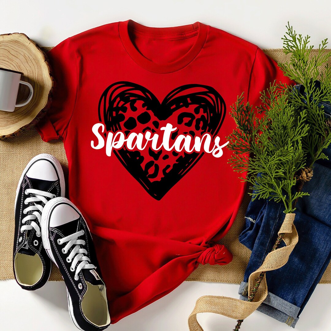 Spartans Heart Mascot Shirt SVG Digital Cup File and PNG - Etsy