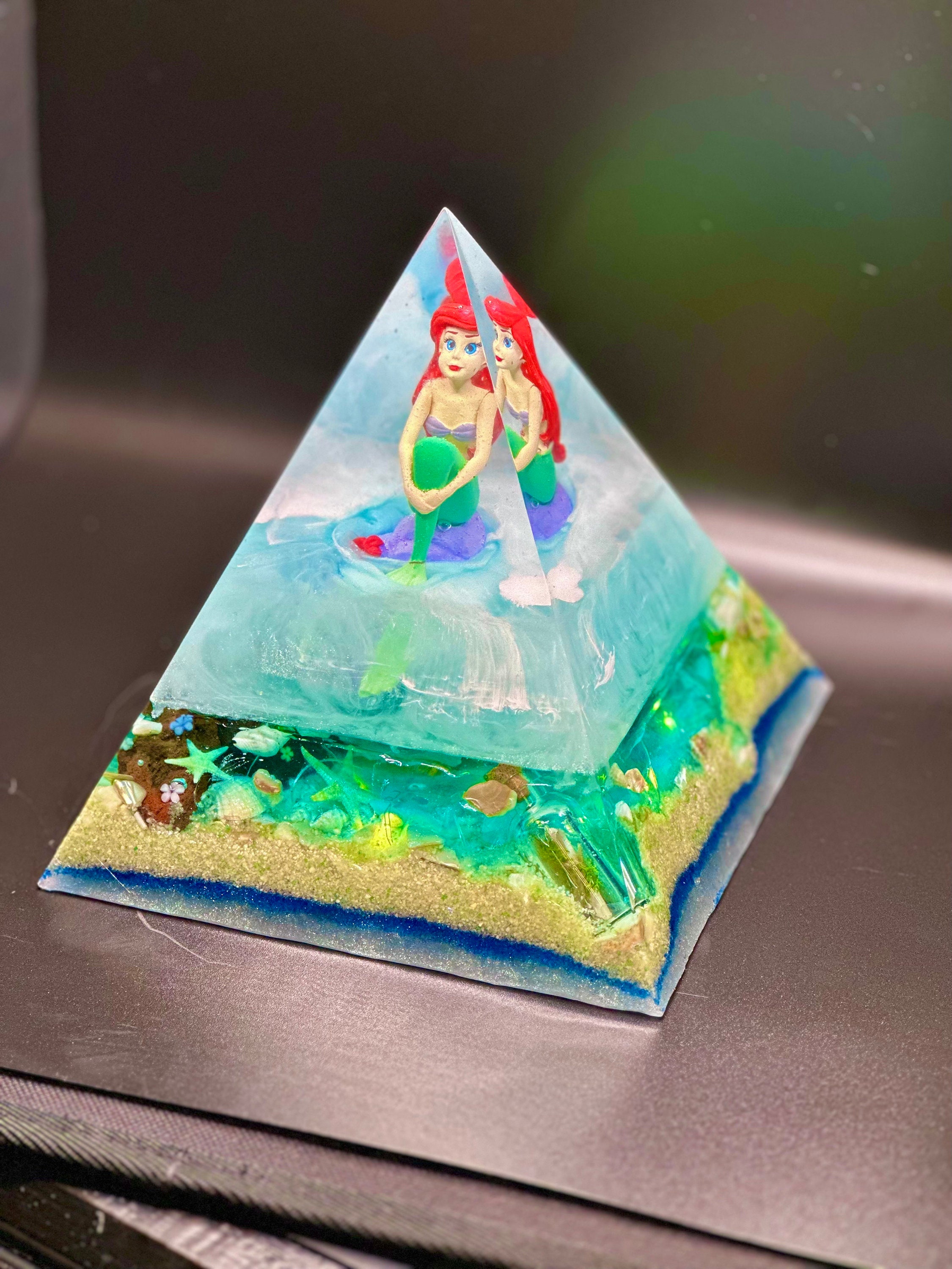 Ariel Little Mermaid Epoxy Resin Pyramid DISNEY PRINCESS - Etsy