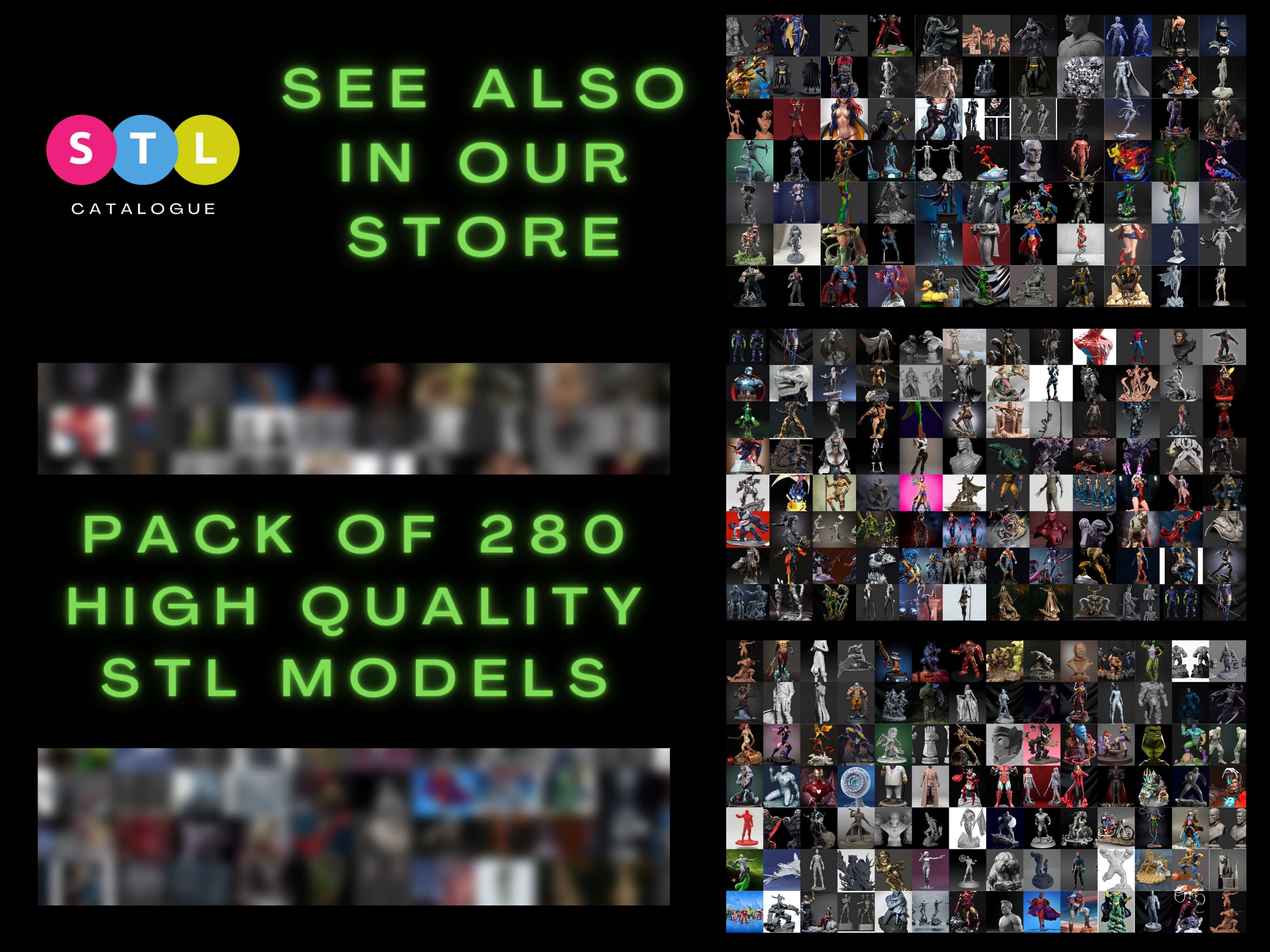 3D druckbare Figuren STL Datei Set STL Mega Pack hochwertige - Etsy.de