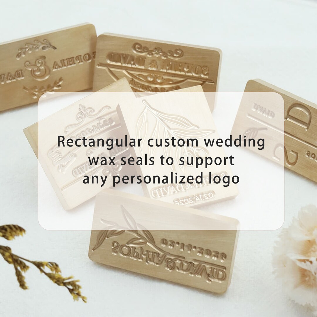 Wedding Rectangular Wax Seal Set, Custom Rectangular Wax Seal ...