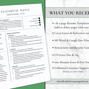 2023 Resume Template, CV, Google Docs, MS Word, ATS Friendly, Executive ...