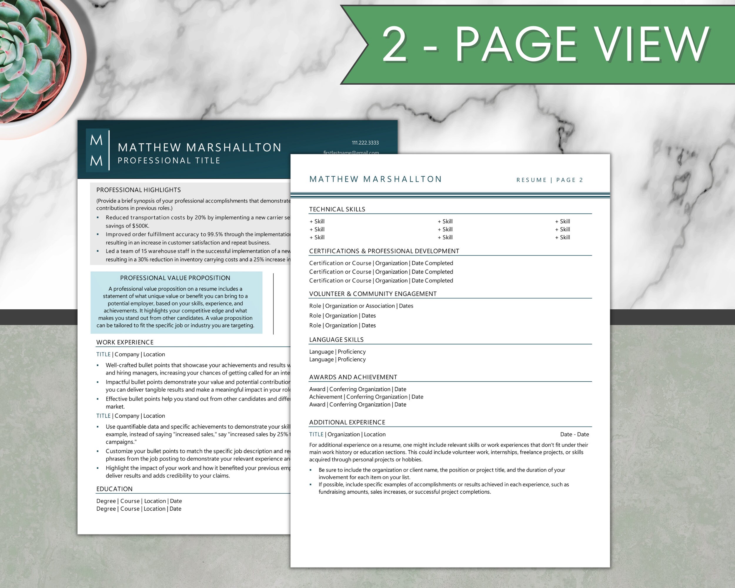 2023 Professional Resume CV Template Microsoft Word Modern - Etsy Ireland