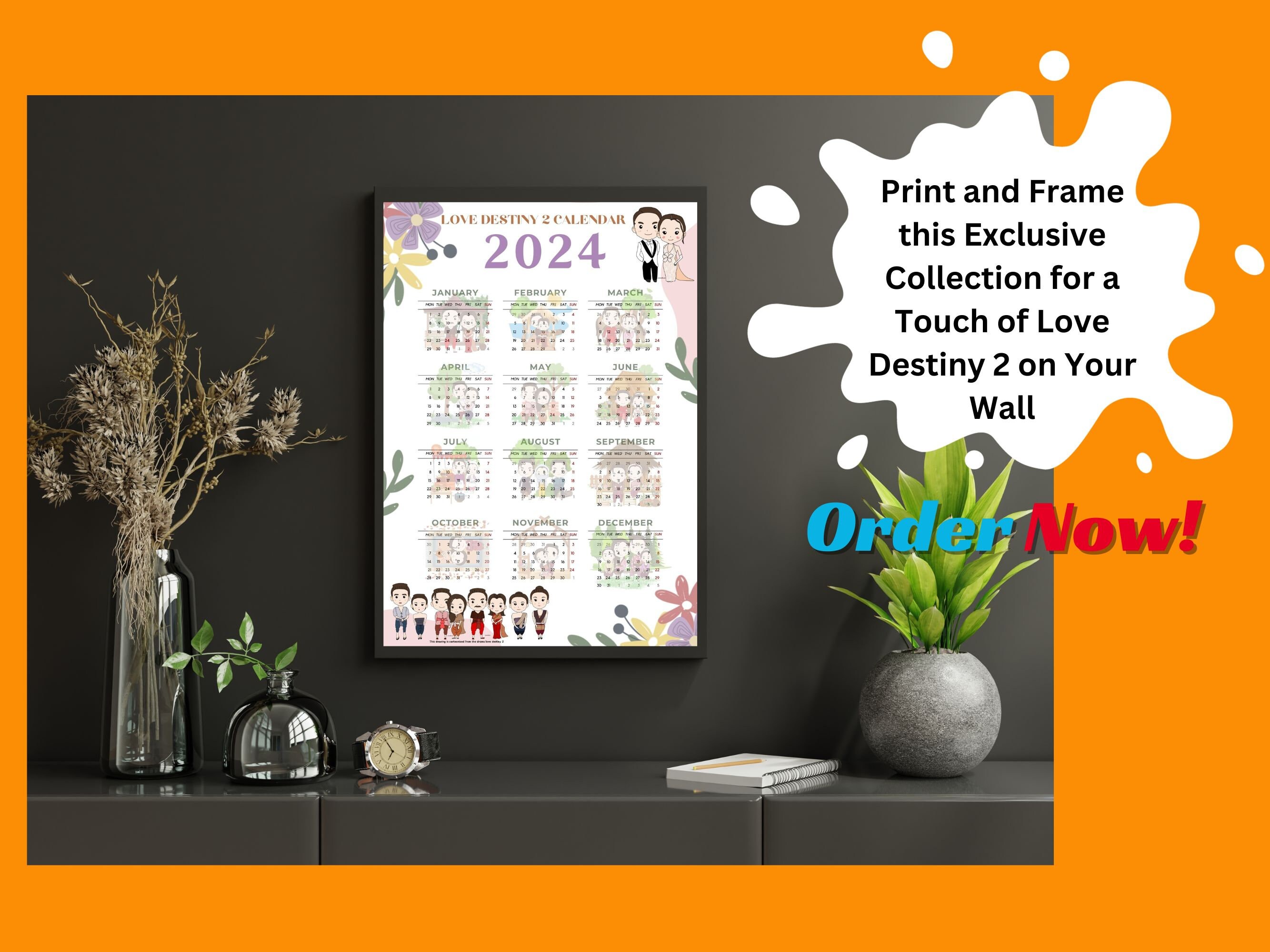 Love Destiny 2 Cartoonized Characters A3 Printable Wall Calendar - Etsy