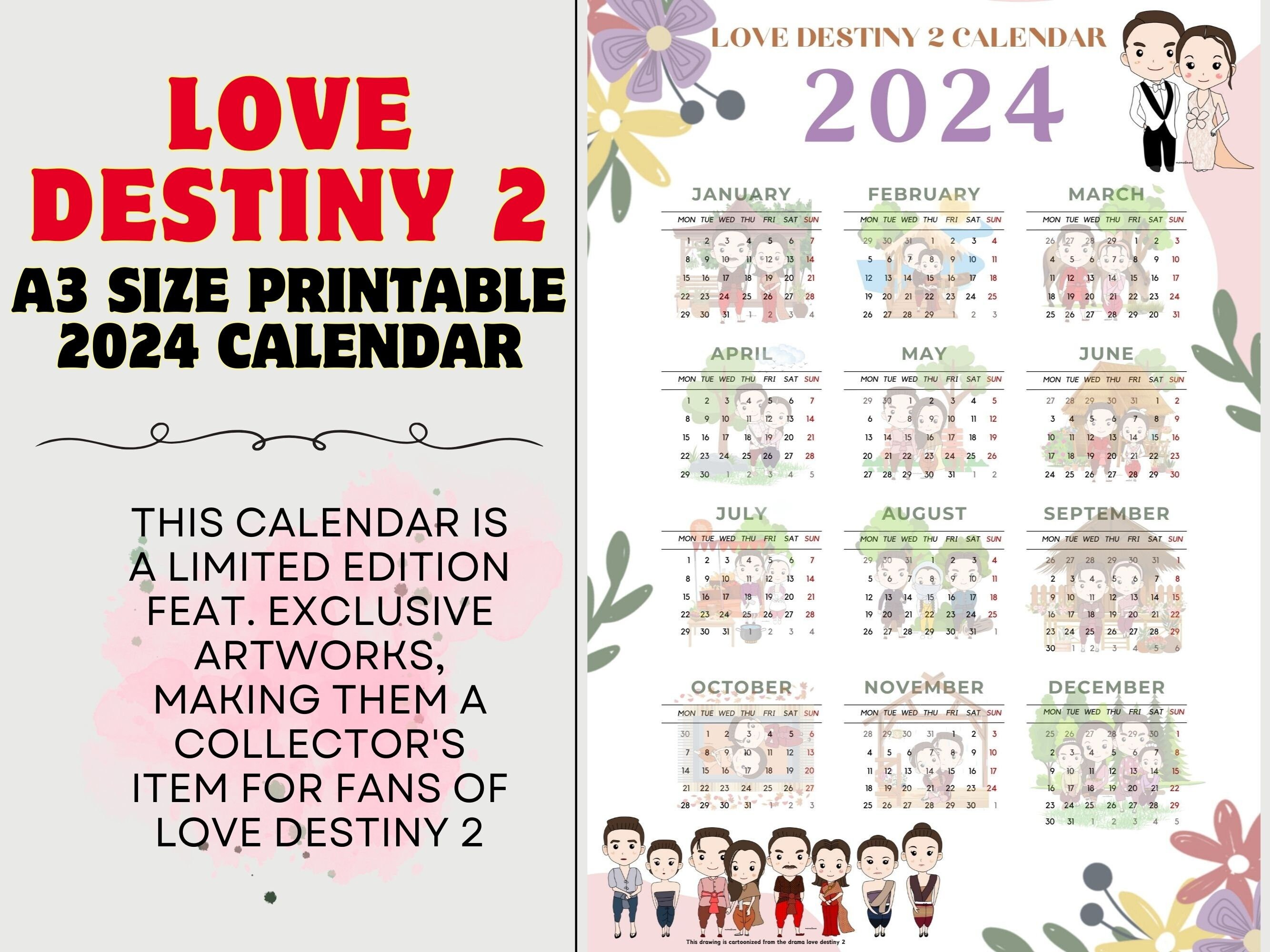 Love Destiny 2 Cartoonized Characters A3 Printable Wall Calendar - Etsy