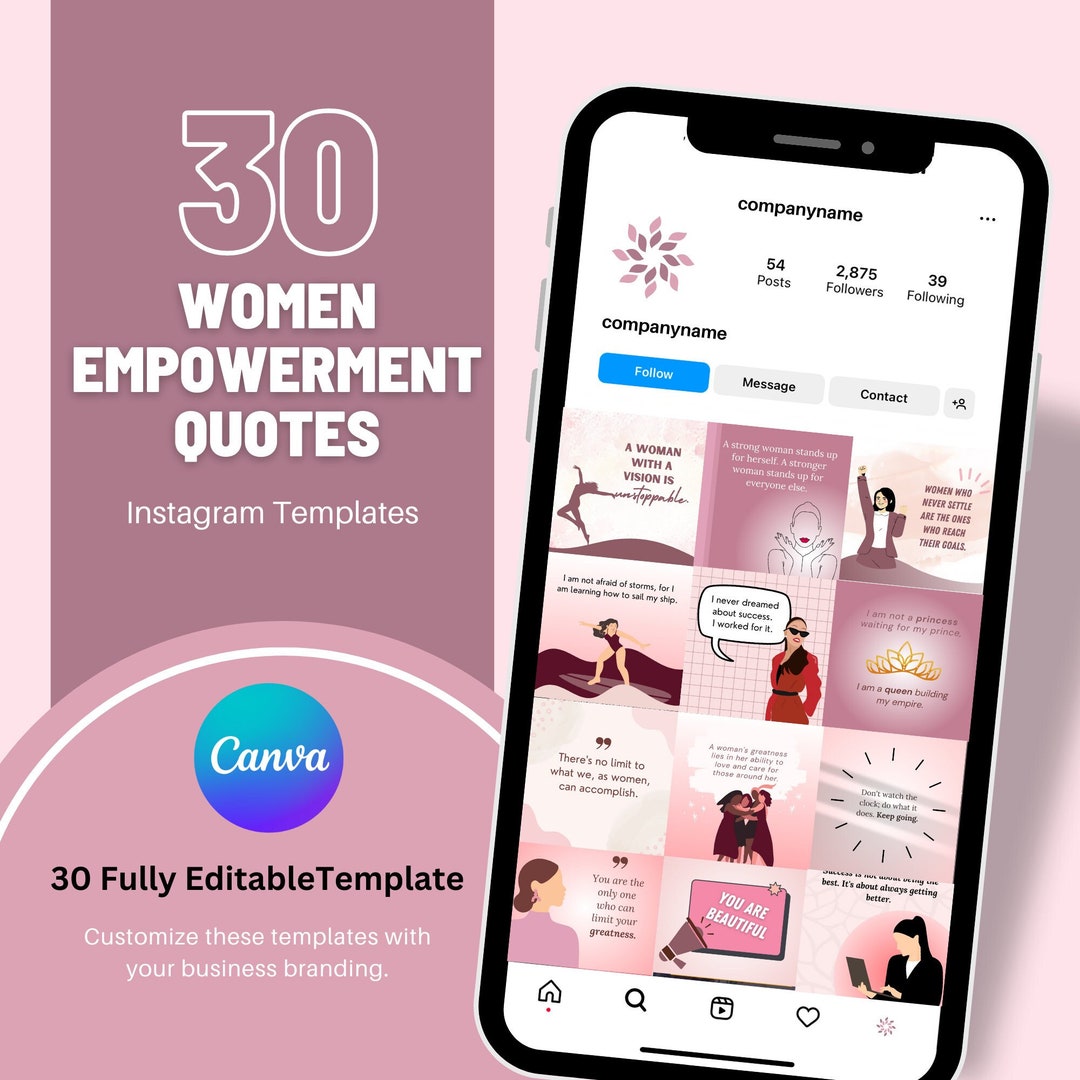 30 Women Empowerment Social Media Template on Canva | Business Woman ...