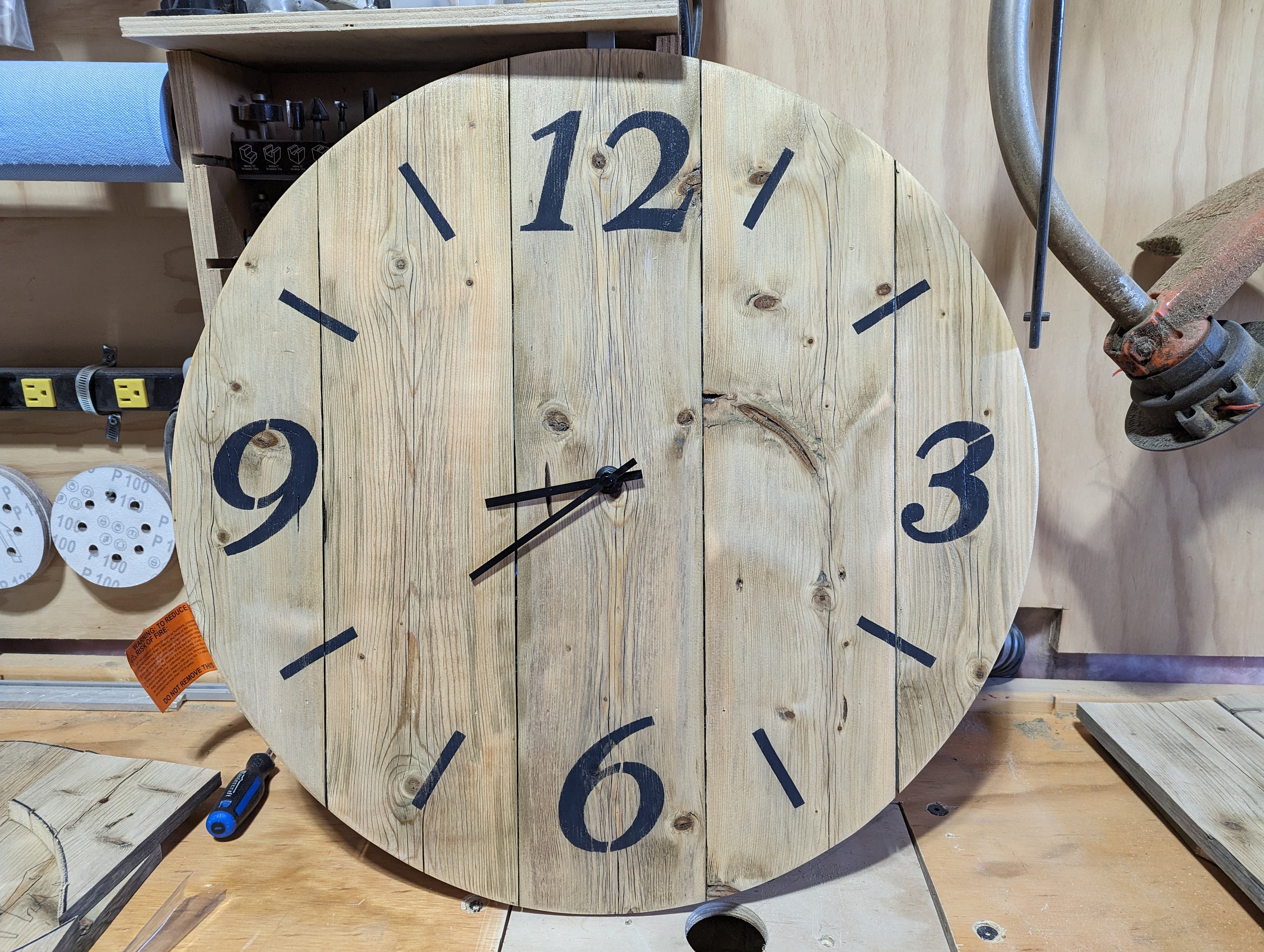 Farmhouse Wood Wall Clock Plans | Rustic Wood Wall Clock Plans | Large ...