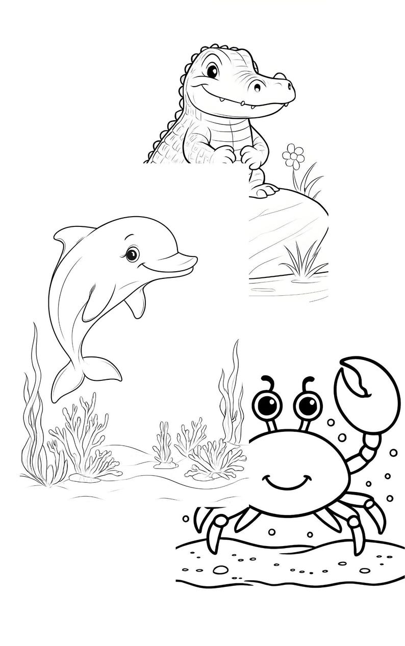 PRINTABLE Sea Creatures Coloring Pages for Children, 20 Coloring Pages ...