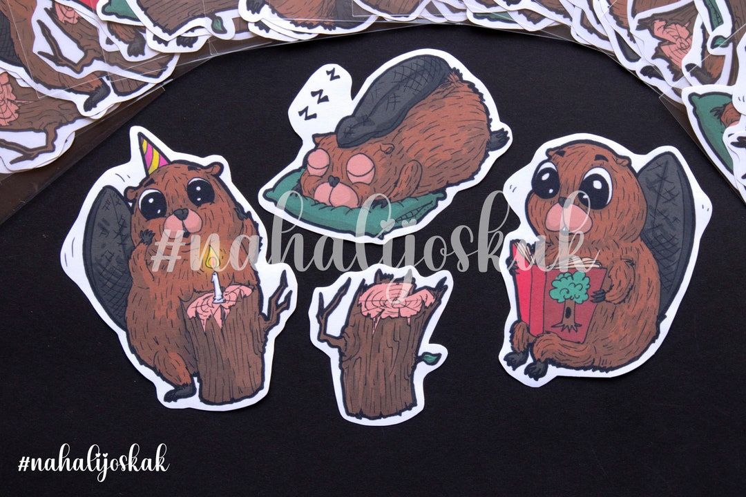 Beaver Sticker Set - Etsy