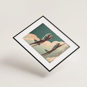 Vintage Plane Poster, Retro Plane Art, Mid Century Modern Art, Travel ...