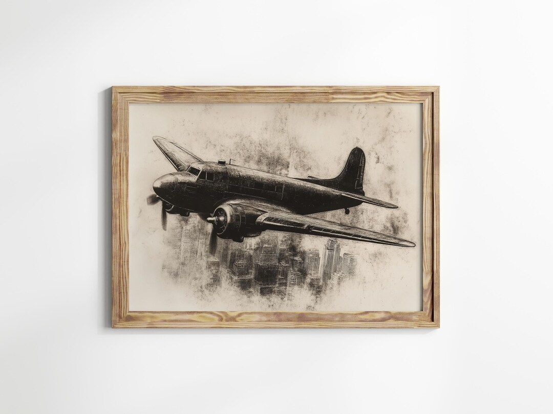 Vintage Aircraft Wall Art, Airplane Print, Pilot Gift, Aviation Decor ...