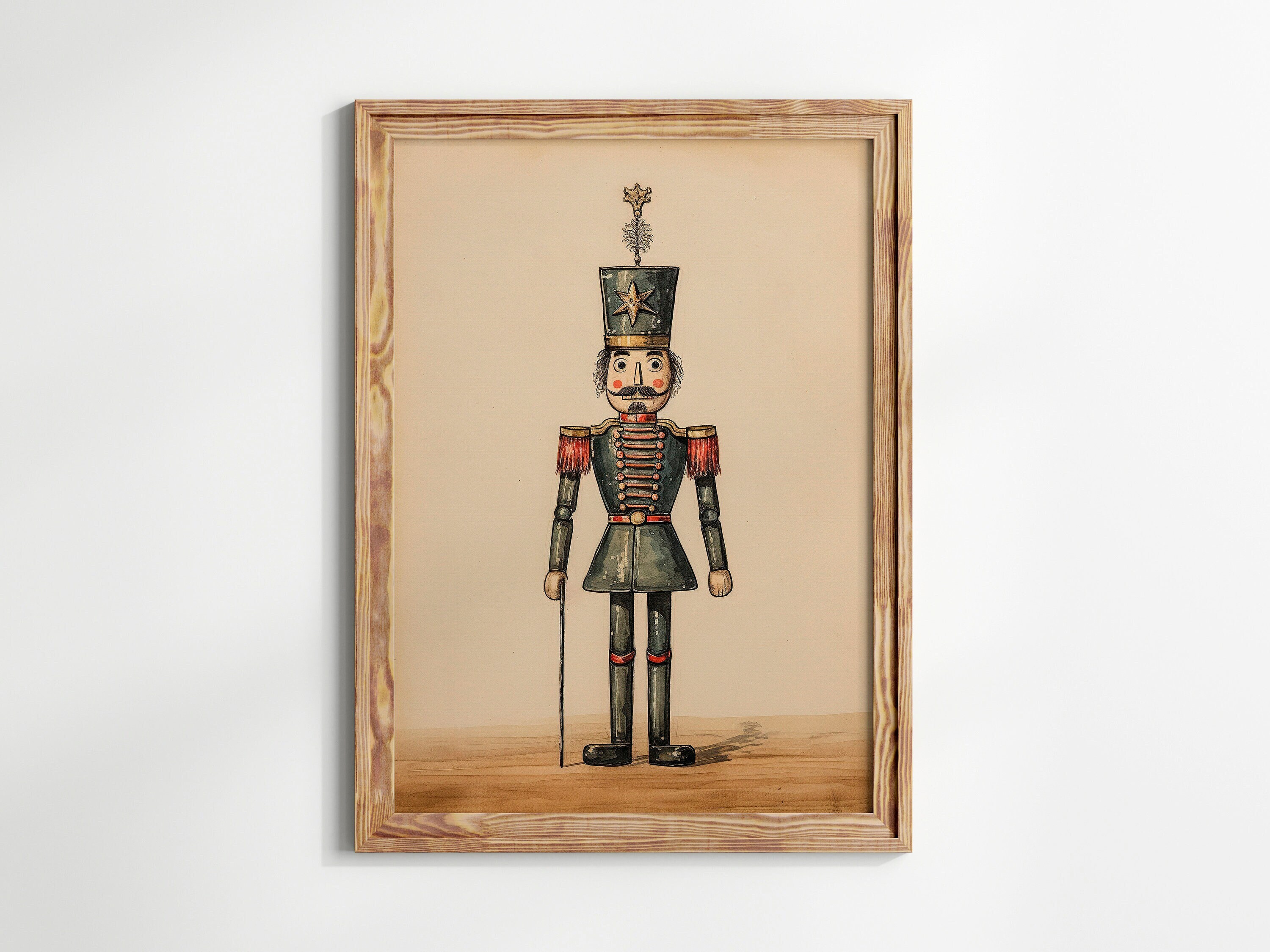 Vintage Christmas Nutcracker Illustration Print, Christmas Decor ...