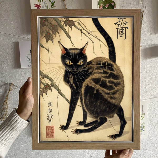 Japanese Cats Wall Art - Etsy