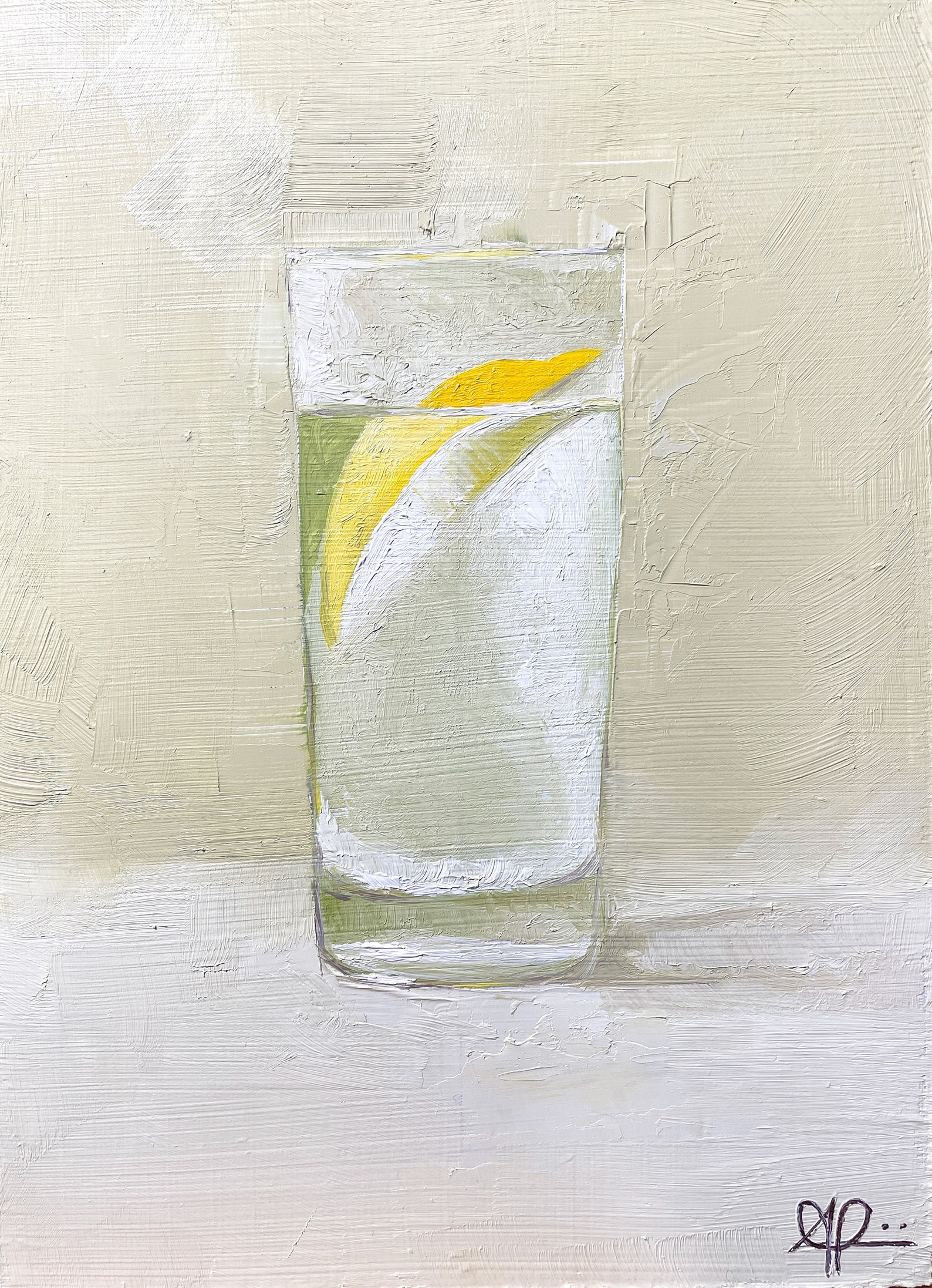 Original Still Life Painting, Refreshing Lemon Water, 8 X 6 Oil on ...