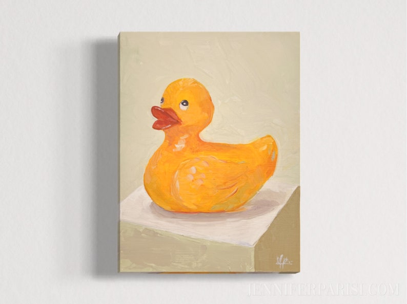 Original Rubber Ducky Still Life Painting Yellow Rubber Duck - Etsy