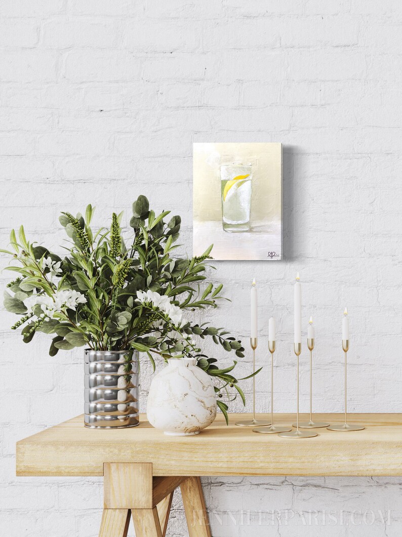 Original Still Life Painting, Refreshing Lemon Water, 8 X 6 Oil on ...