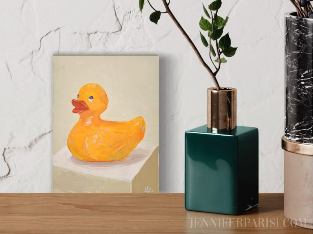 Original Rubber Ducky Still Life Painting Yellow Rubber Duck - Etsy