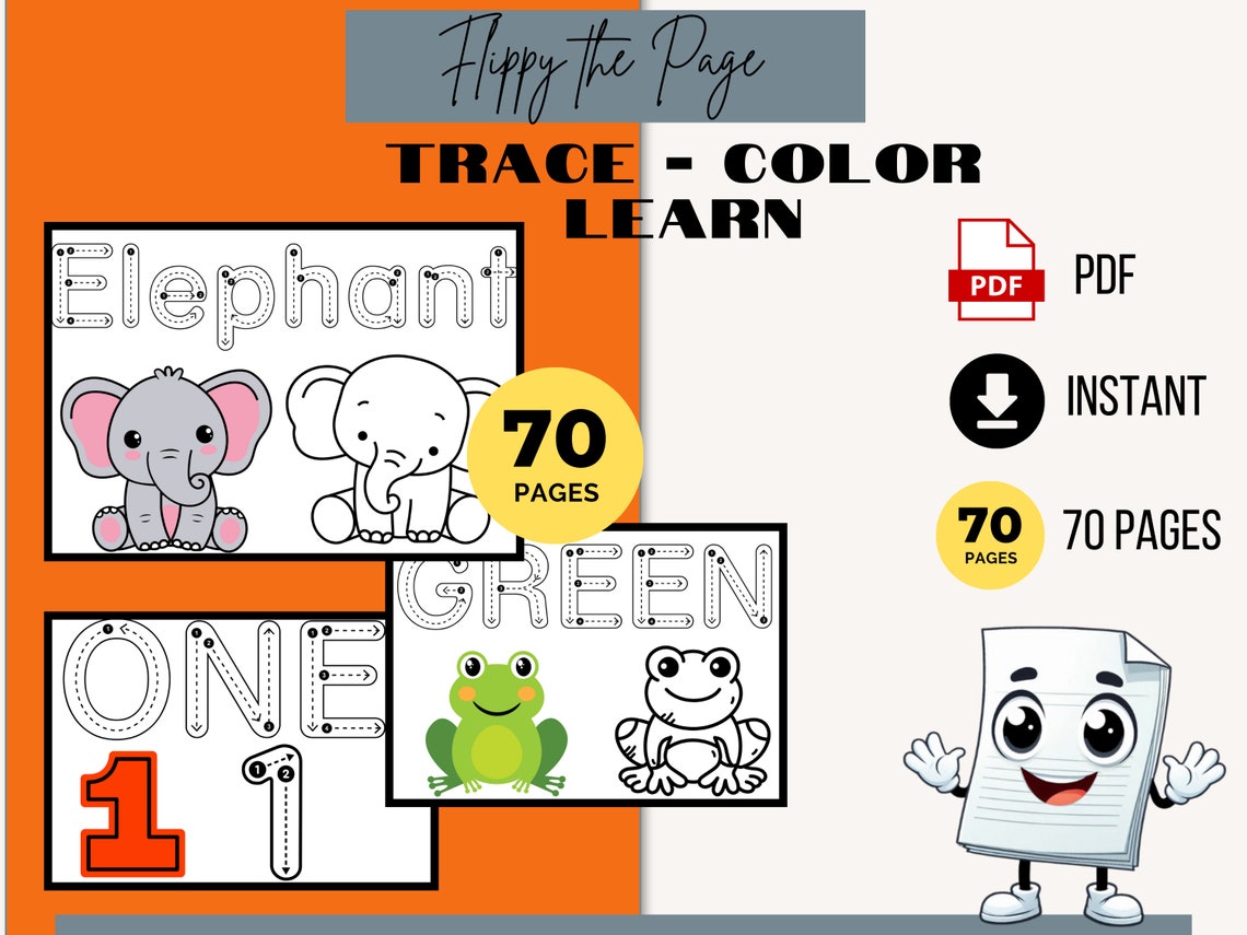 Traceable Words & Coloring Sheets Shapes, Numbers, Animals, Colors ...