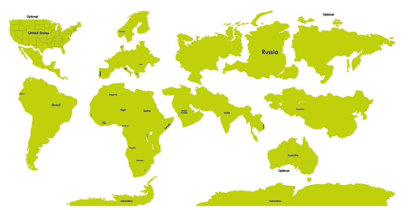 World Map Laser Cut File, English, Optimized for Fast Cutting (ai, Svg ...