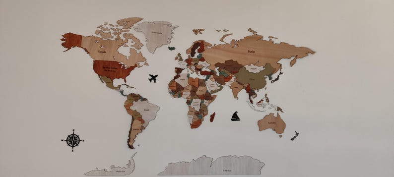 World Map Laser Cut File, English, Optimized for Fast Cutting (ai, Svg ...