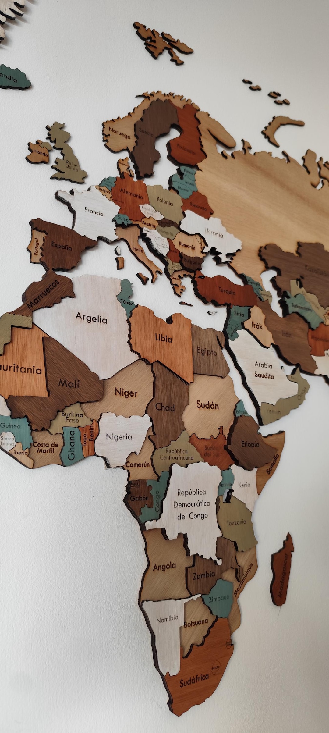 World Map Laser Cut File, English, Optimized for Fast Cutting (ai, Svg ...