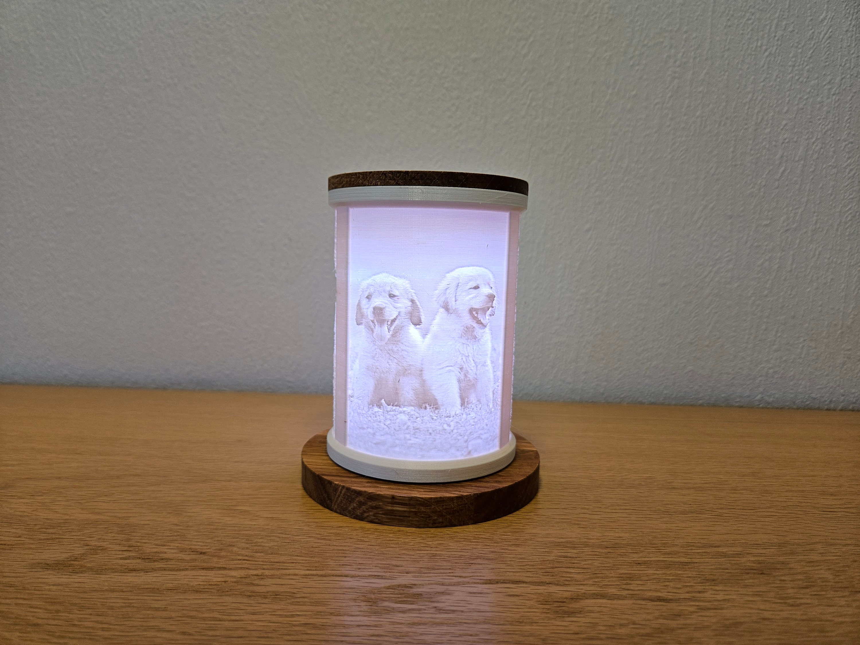 Custom 3d Printed Photo RGB Lamp Personalized Wooden Oak LED Lamp ...