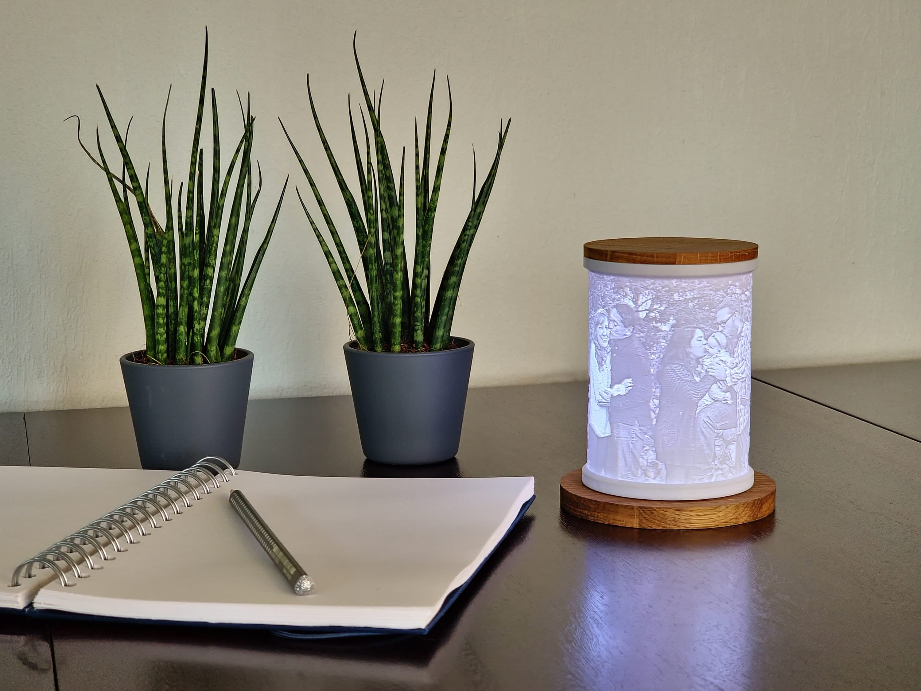 Custom 3d Printed Photo RGB Lamp Personalized Wooden Oak LED Lamp ...