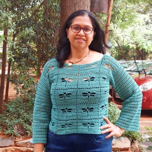 Crochet Dragonfly Sweater PDF Pattern - Etsy
