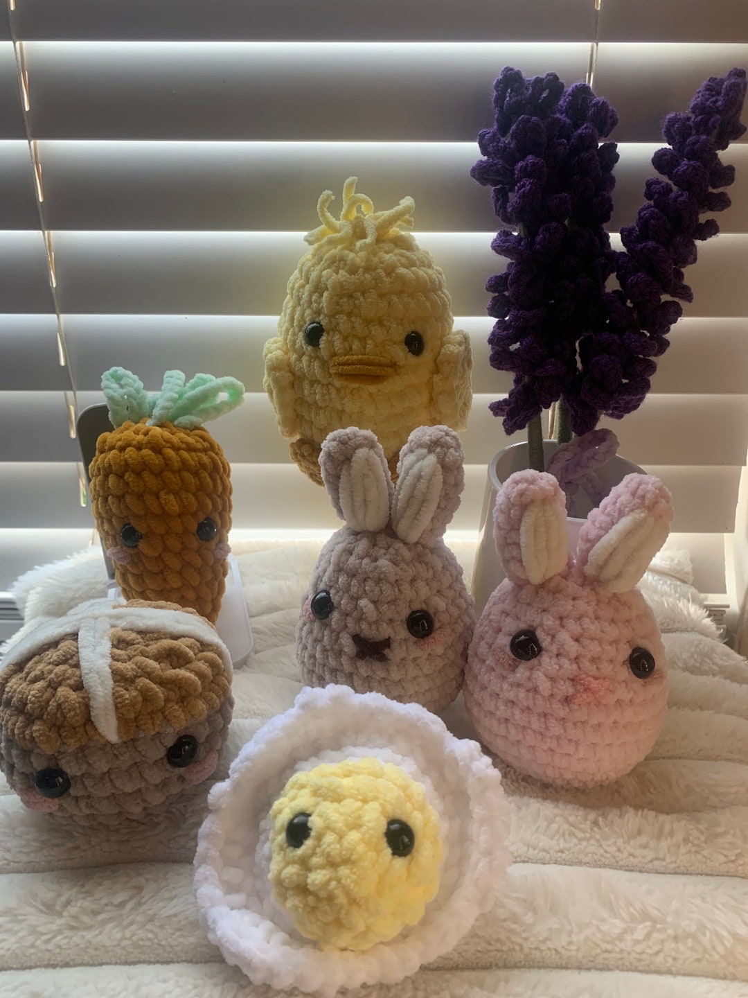 Handmade Crochet Easter Plushies 7 Types Available Bunny Egg Carrot Egg ...