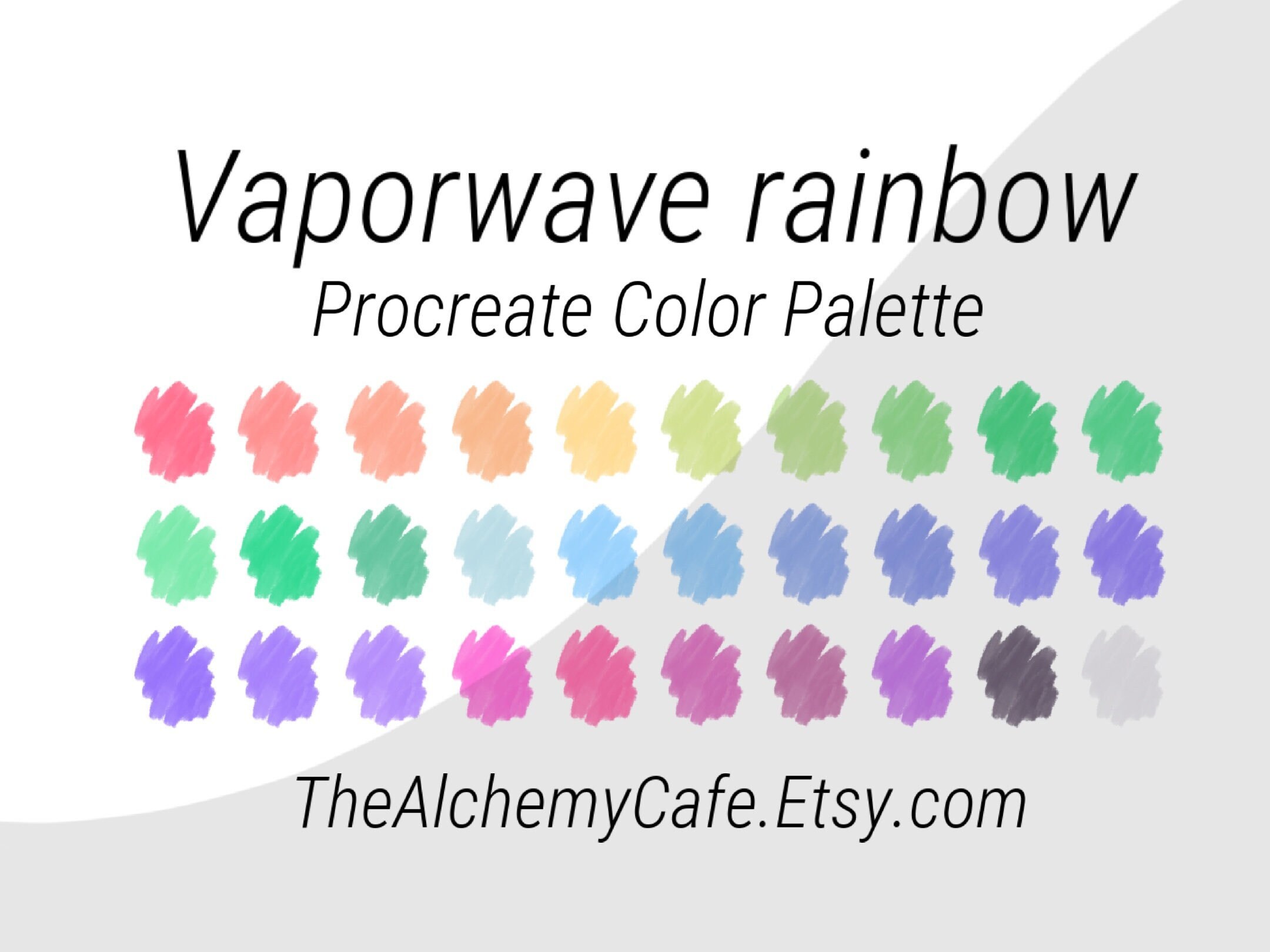 Vaporwave Rainbow | Procreate Color Palette | Color Swatches ...
