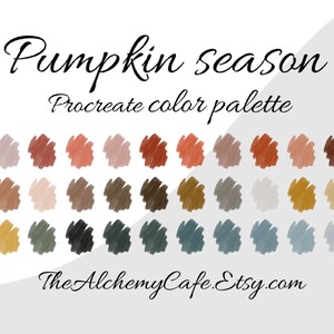 Procreate Color Palette Pumpkin Season Color Swatches Lettering Art ...