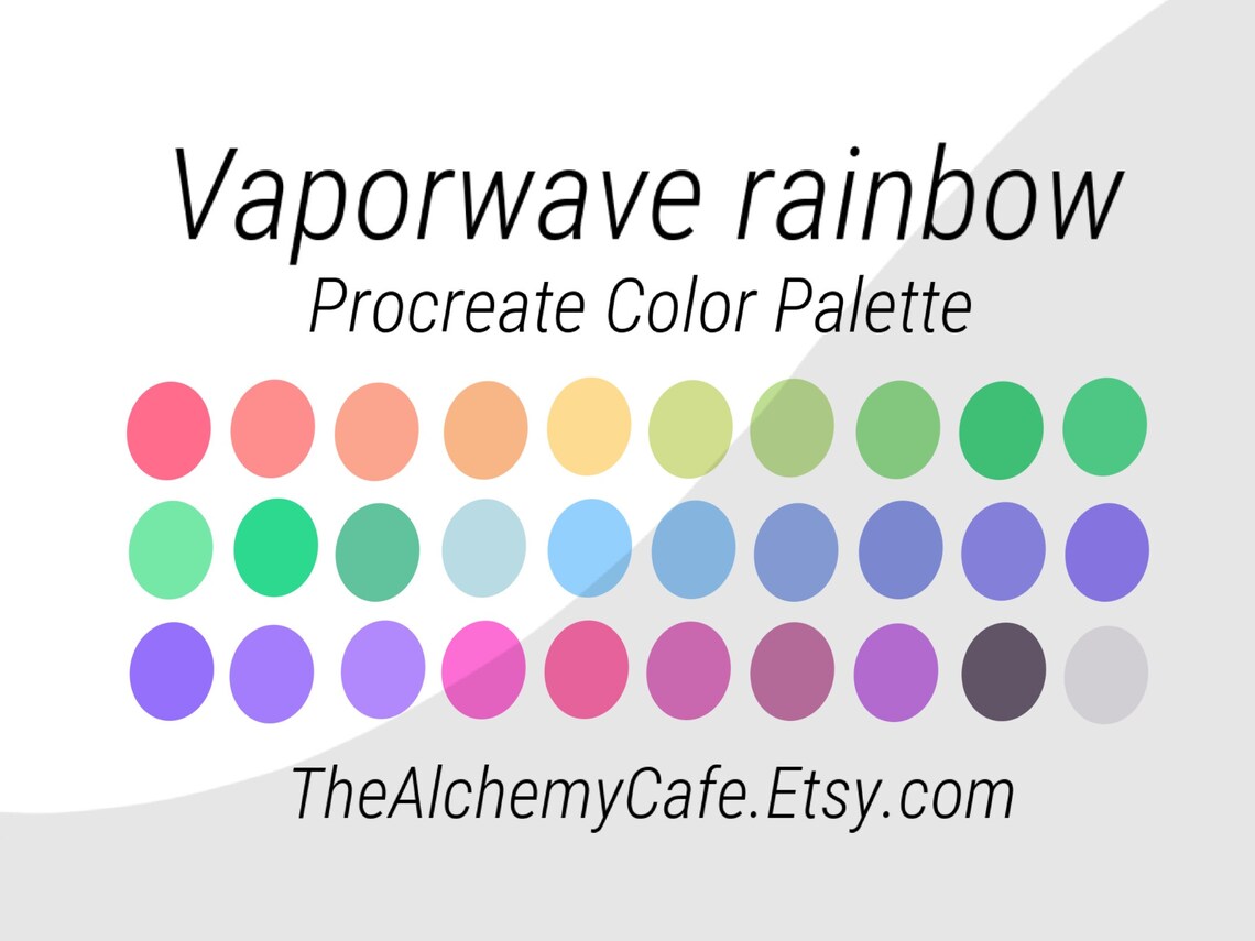 Vaporwave Rainbow | Procreate Color Palette | Color Swatches ...