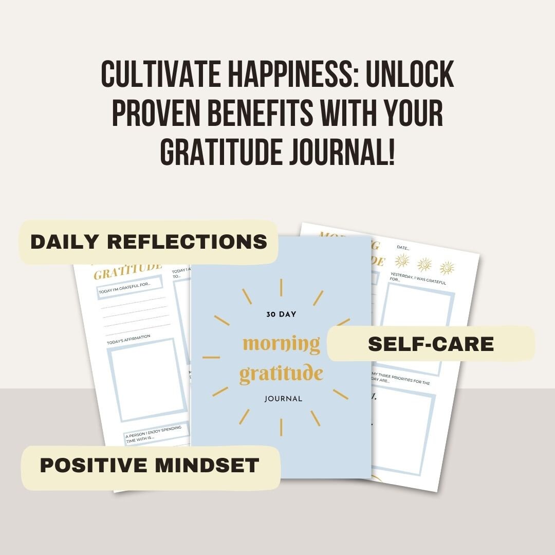 30-day Printable Morning Gratitude Journal - Daily Reflections, Self ...
