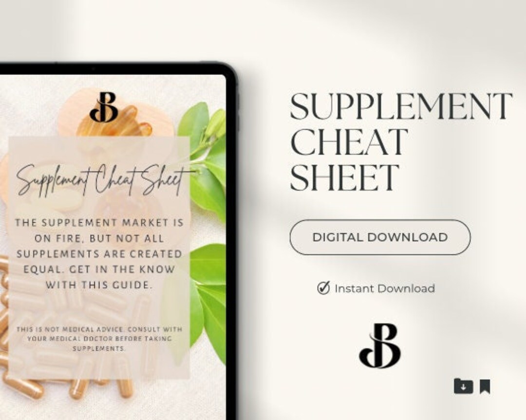 Supplement Cheat Sheet - Etsy